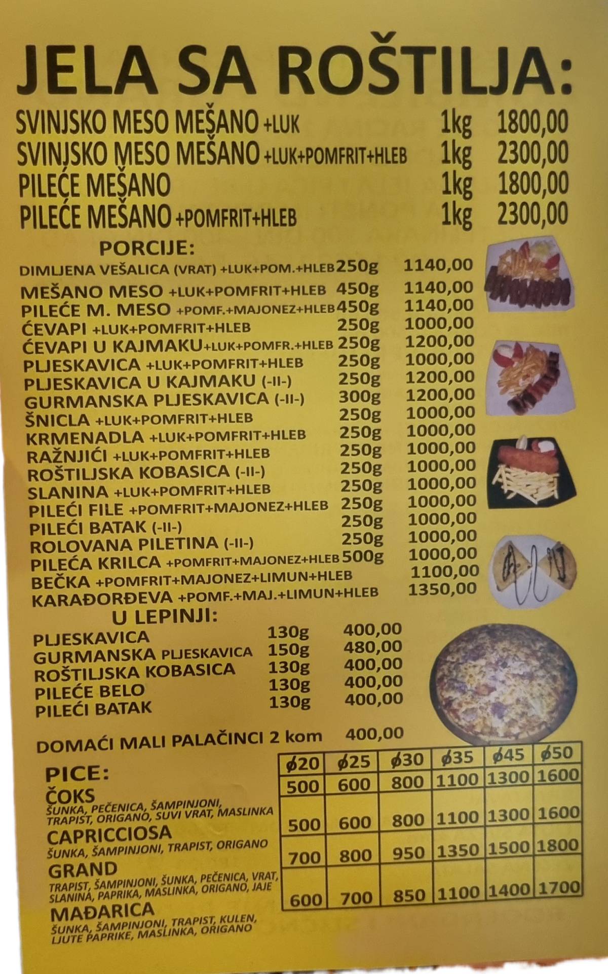 Menu at ČOMBILEND GRAND pub & bar, Novi Sad