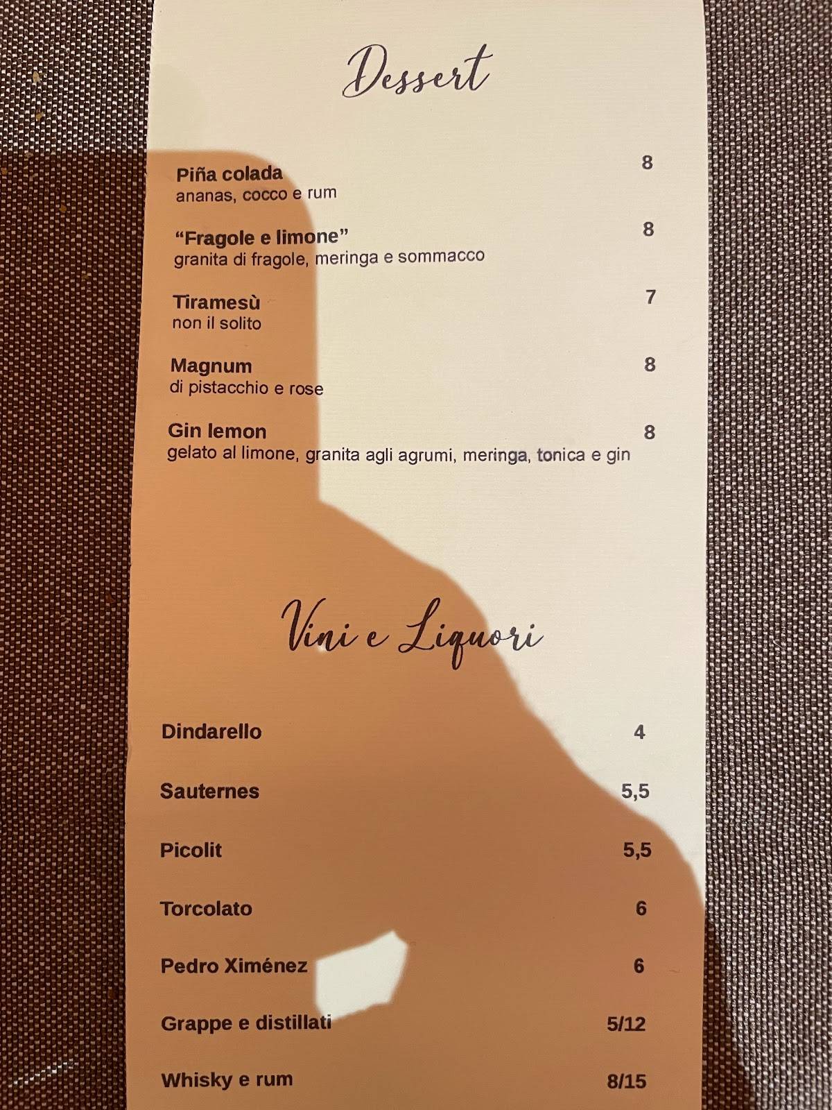 Menu at CORTE Villa Rossi restaurant, Noale