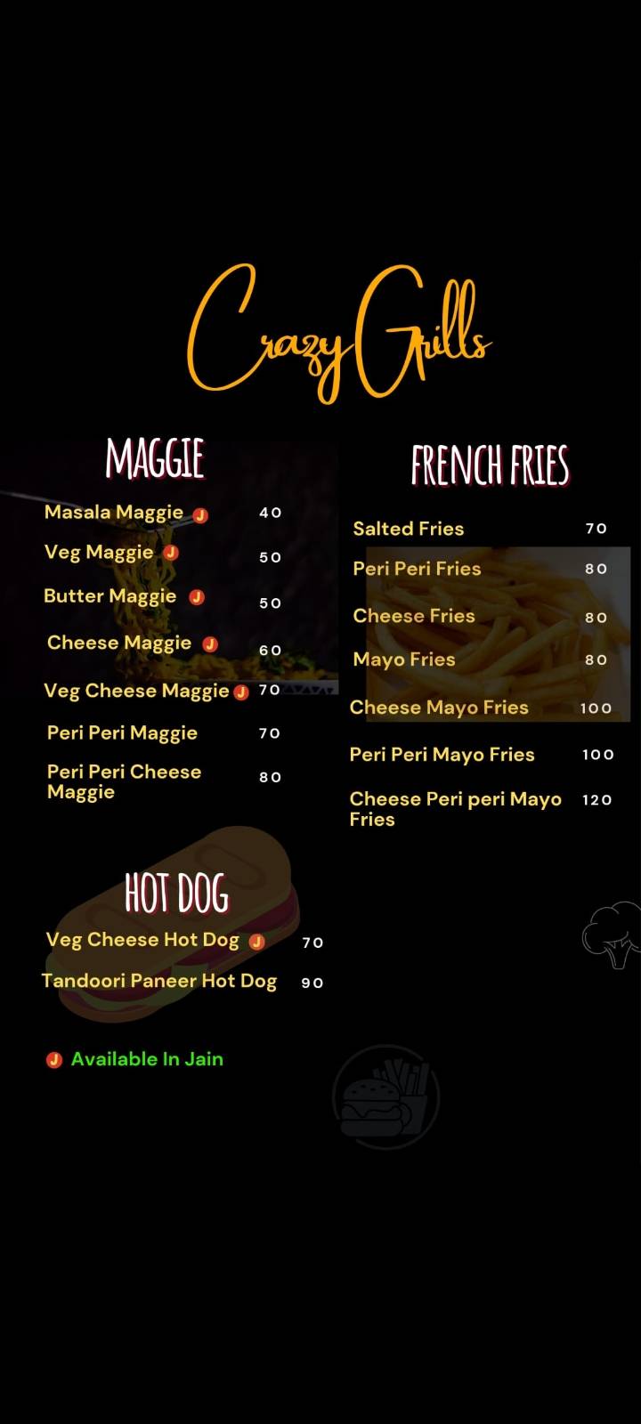 Menu at CRAZY GRILLS, Surat