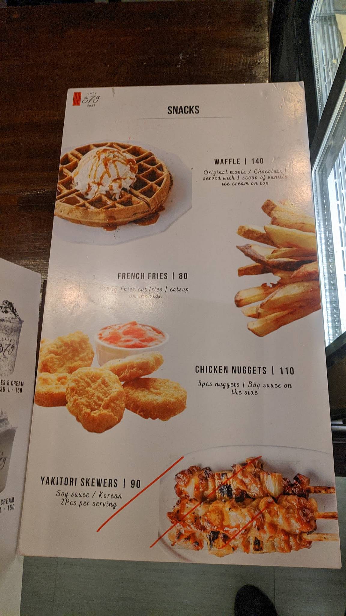 Menu at Café 379 cafe, Manila