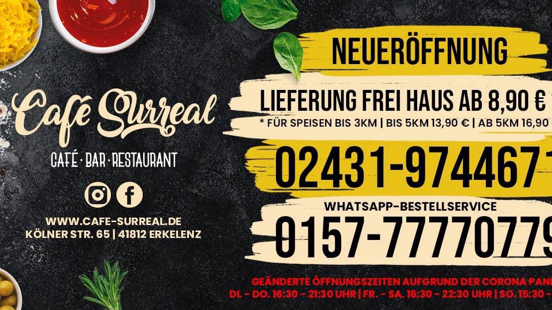 Speisekarte von Café Surreal restaurant, Erkelenz