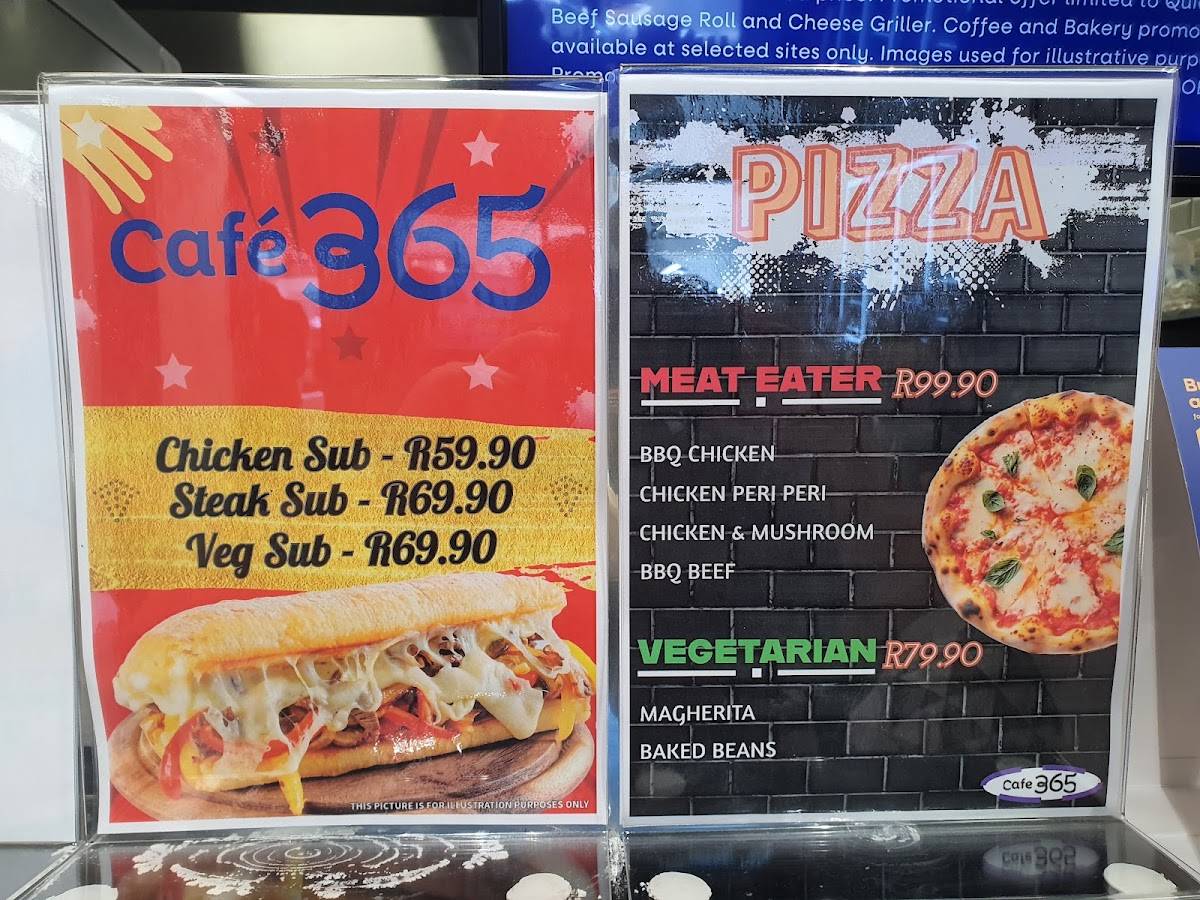 Menu at Café 365 Durban North restaurant, Durban North