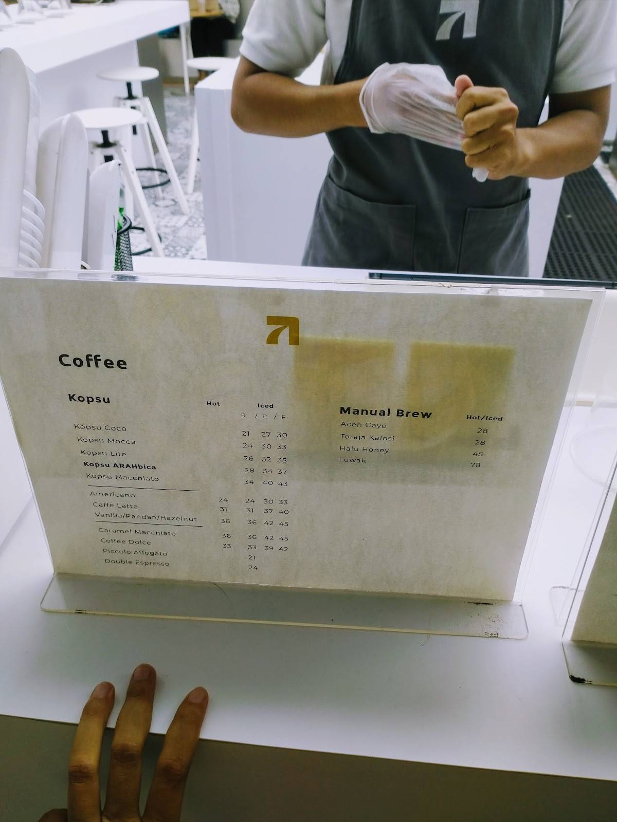 Carta del café ARAH Coffee Pandawa, Sendangadi