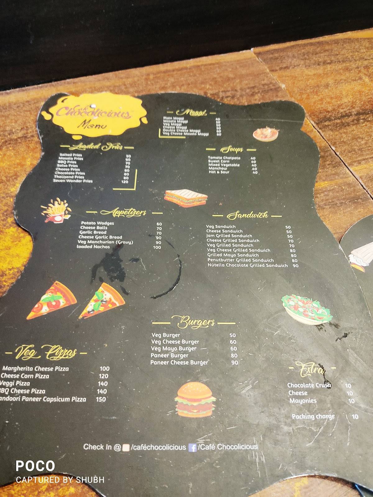 Menu at Cafe Chocolicious, Kota
