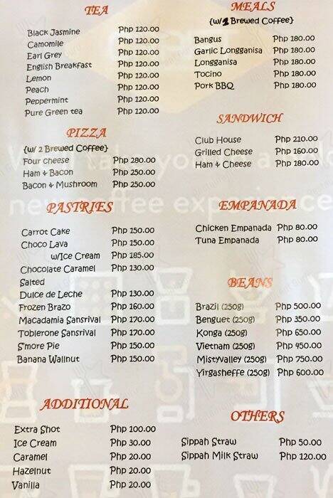 Menu at Craft Coffee Revolution cafe, Quezon City, 3-1