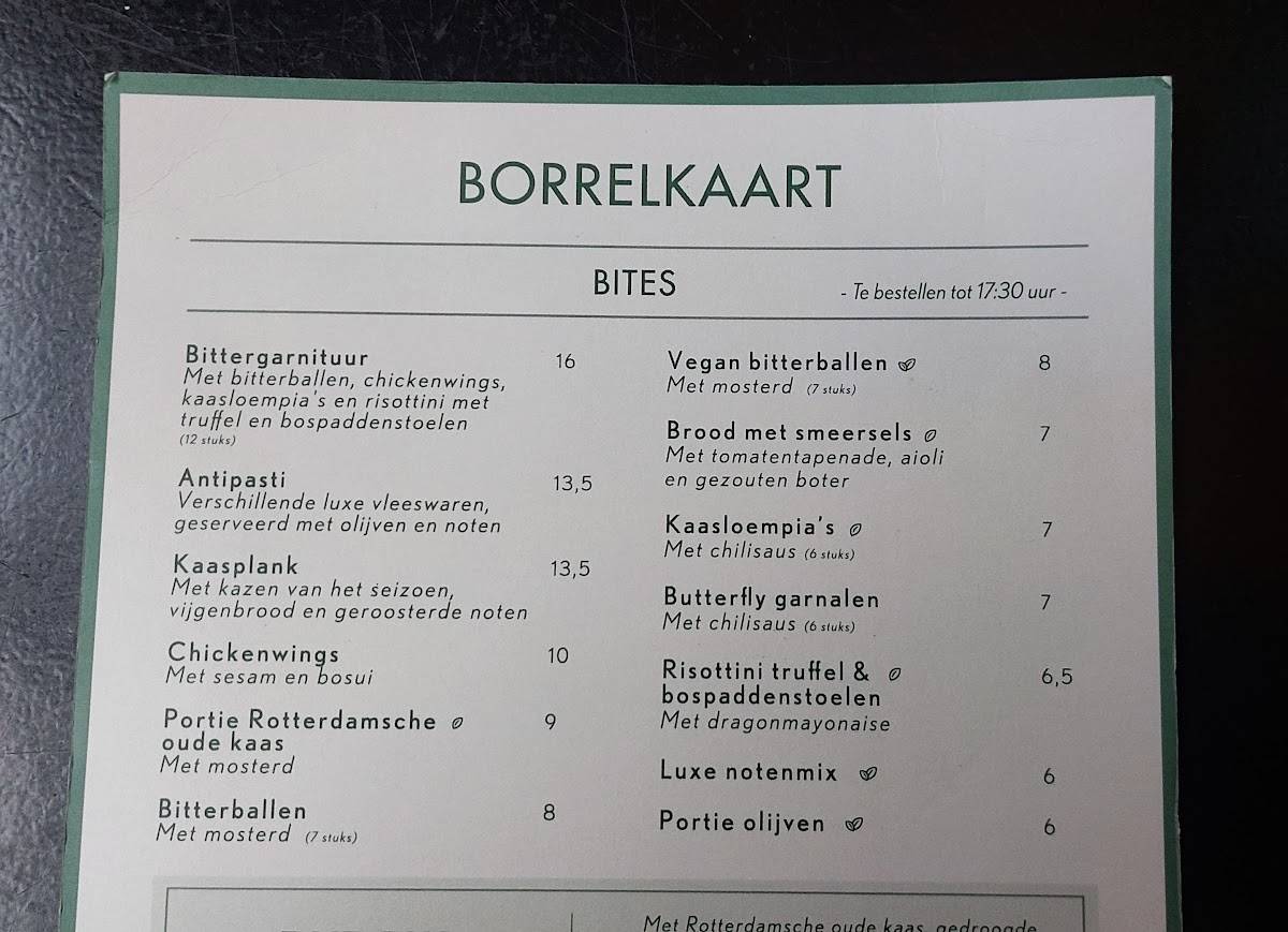 Speisekarte von Dudok In Het Park, Rotterdam, Baden Powelllaan 12