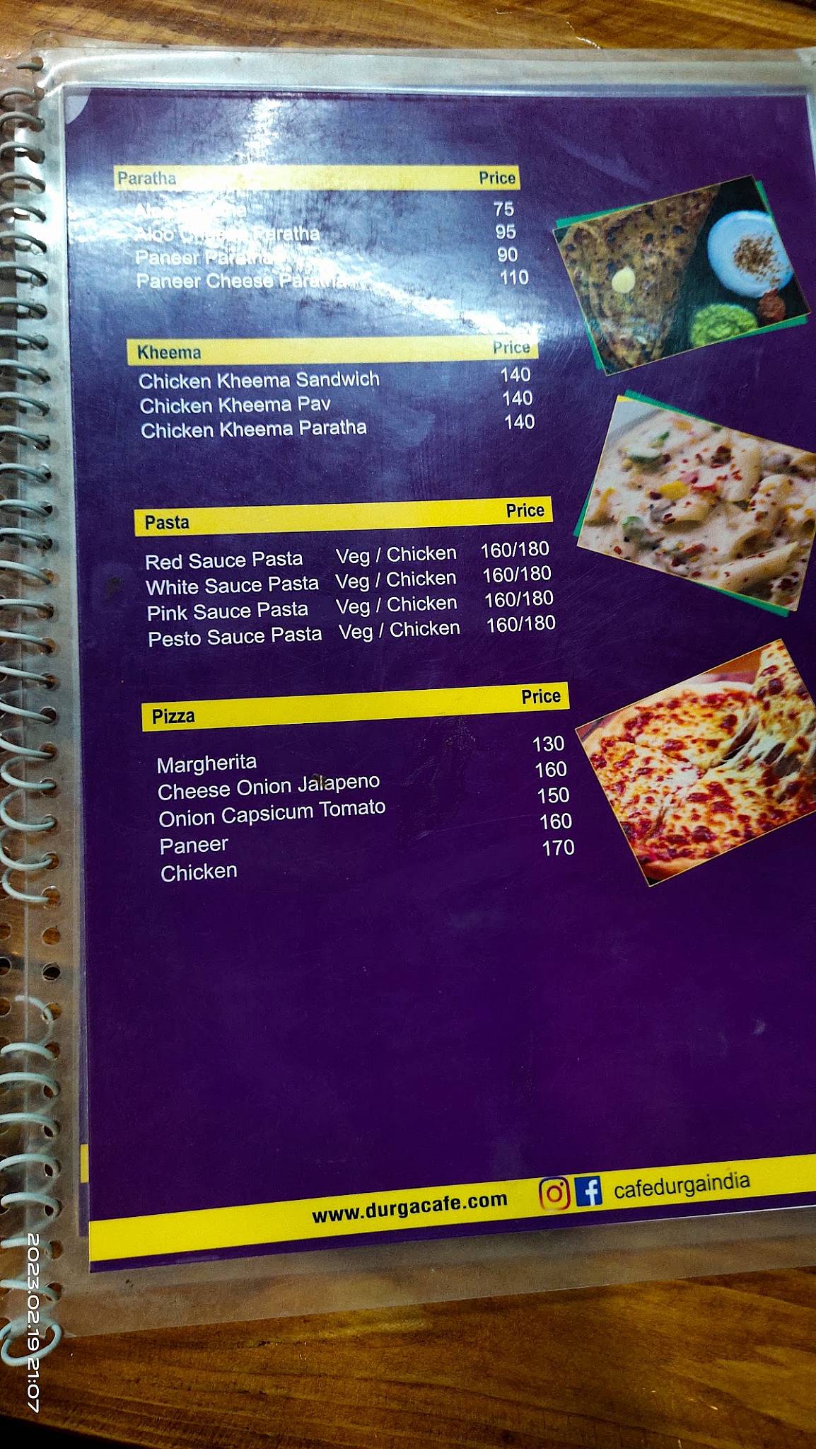 Menu at Cafe Durga, Pune, Shop no. 6&7