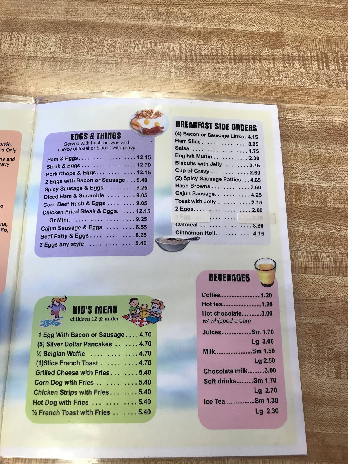 Menu at Early Bird Coffee Shop cafe, Parker