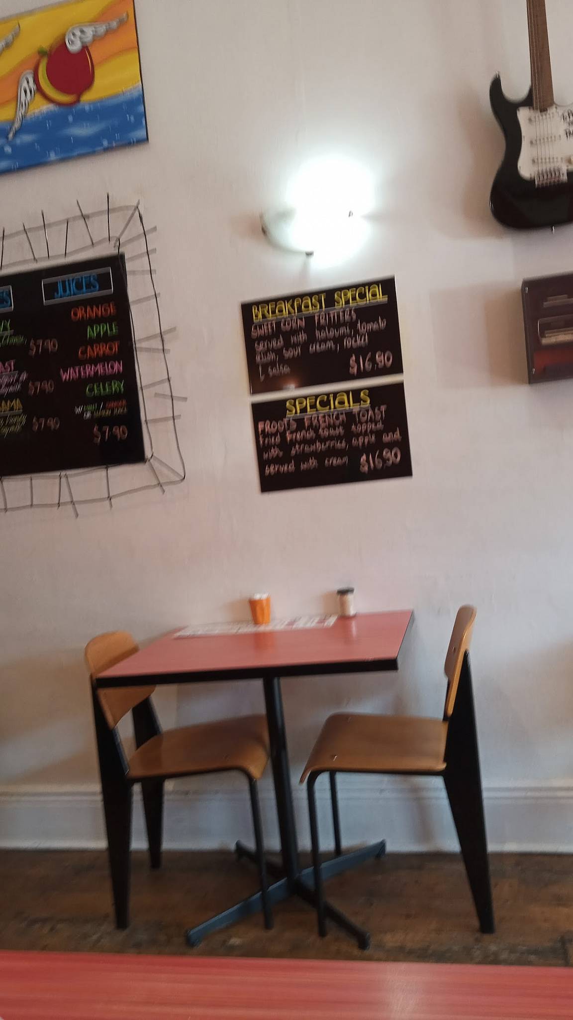 Menu at Cafe Froot, Semaphore