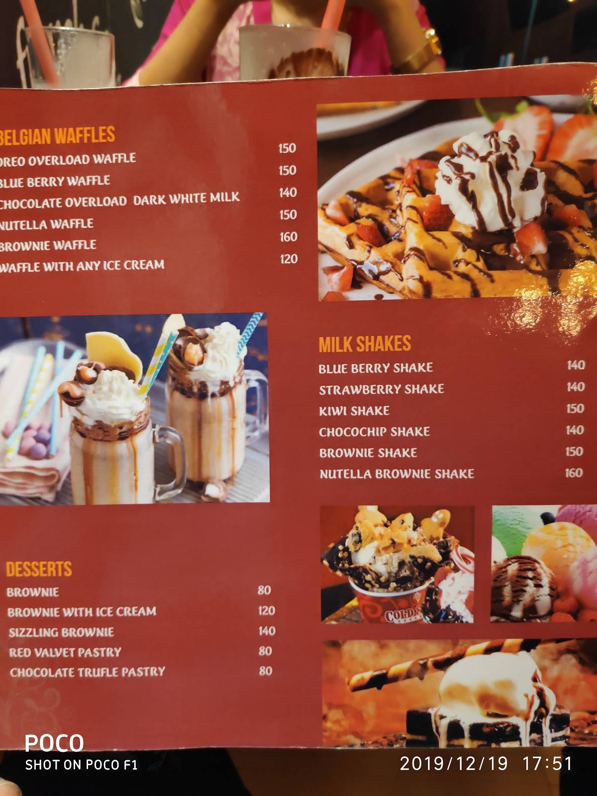 Menu at Golden Spoon, Eluru, Eluru