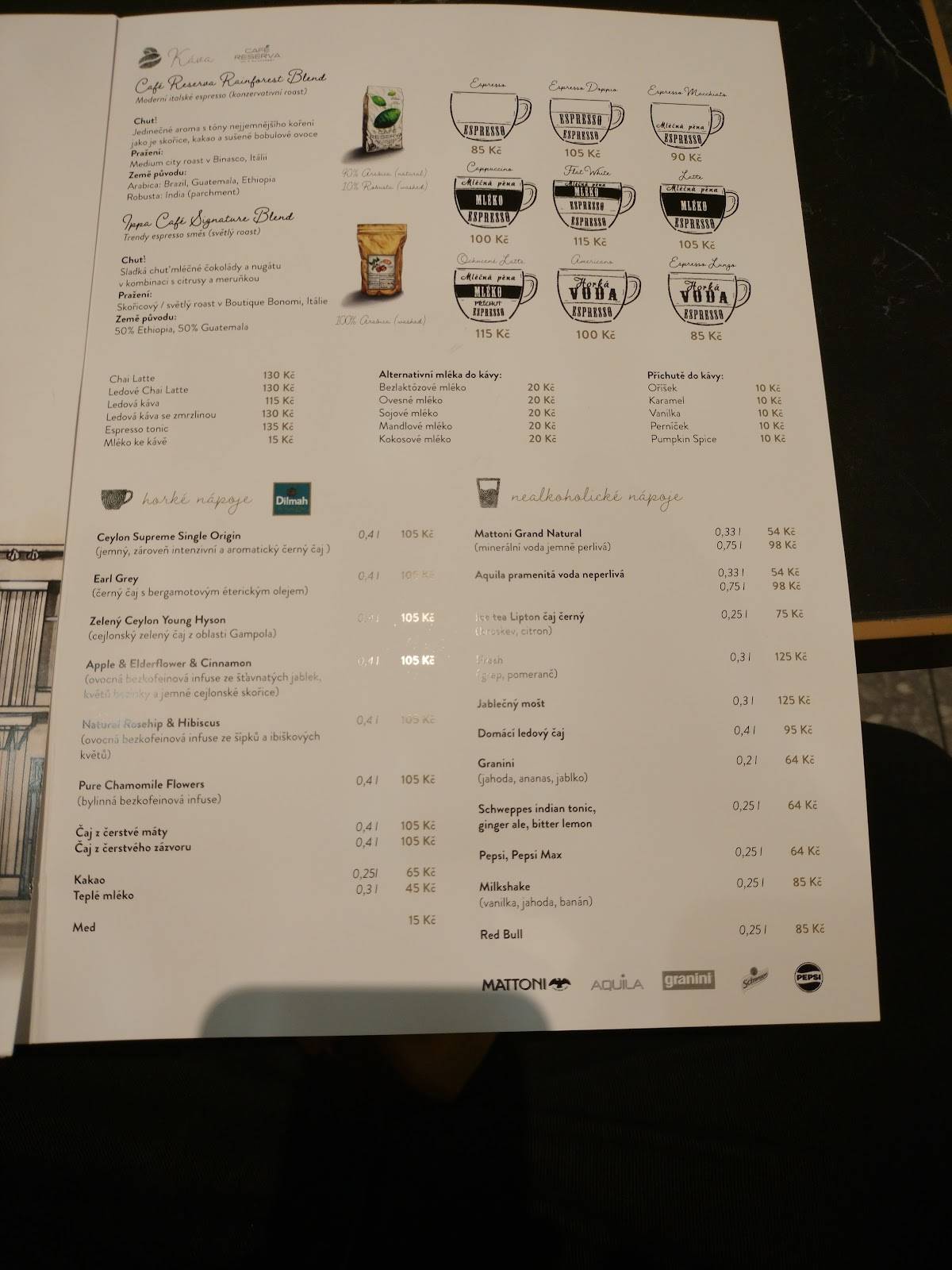Carta de IPPA Café Jungmannova, Praga