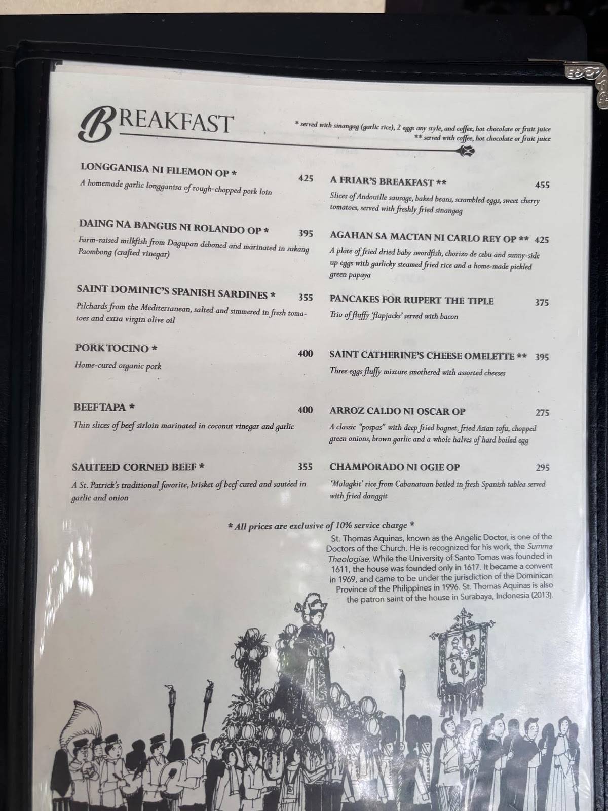 Menu at Café Inggo 1587 cafe, Quezon City