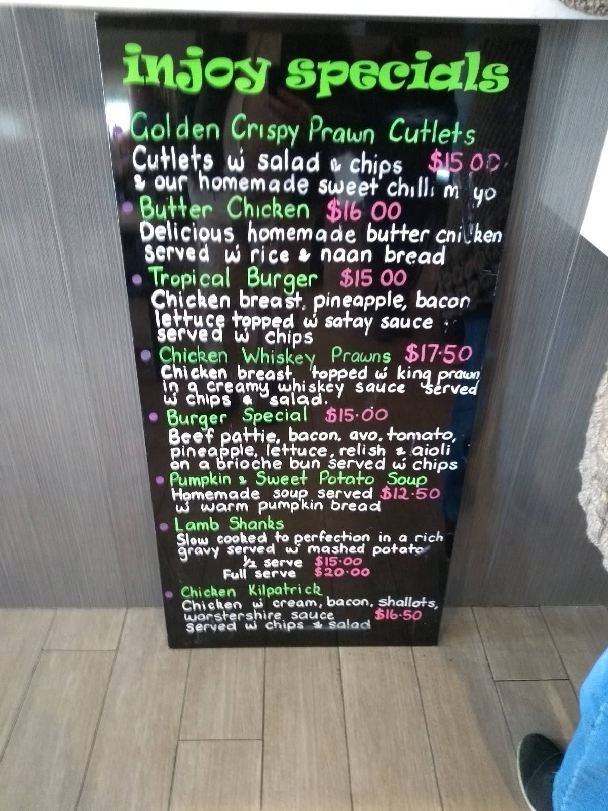 Menu at Cafe Injoy is Open 7 days a week., Nicholls