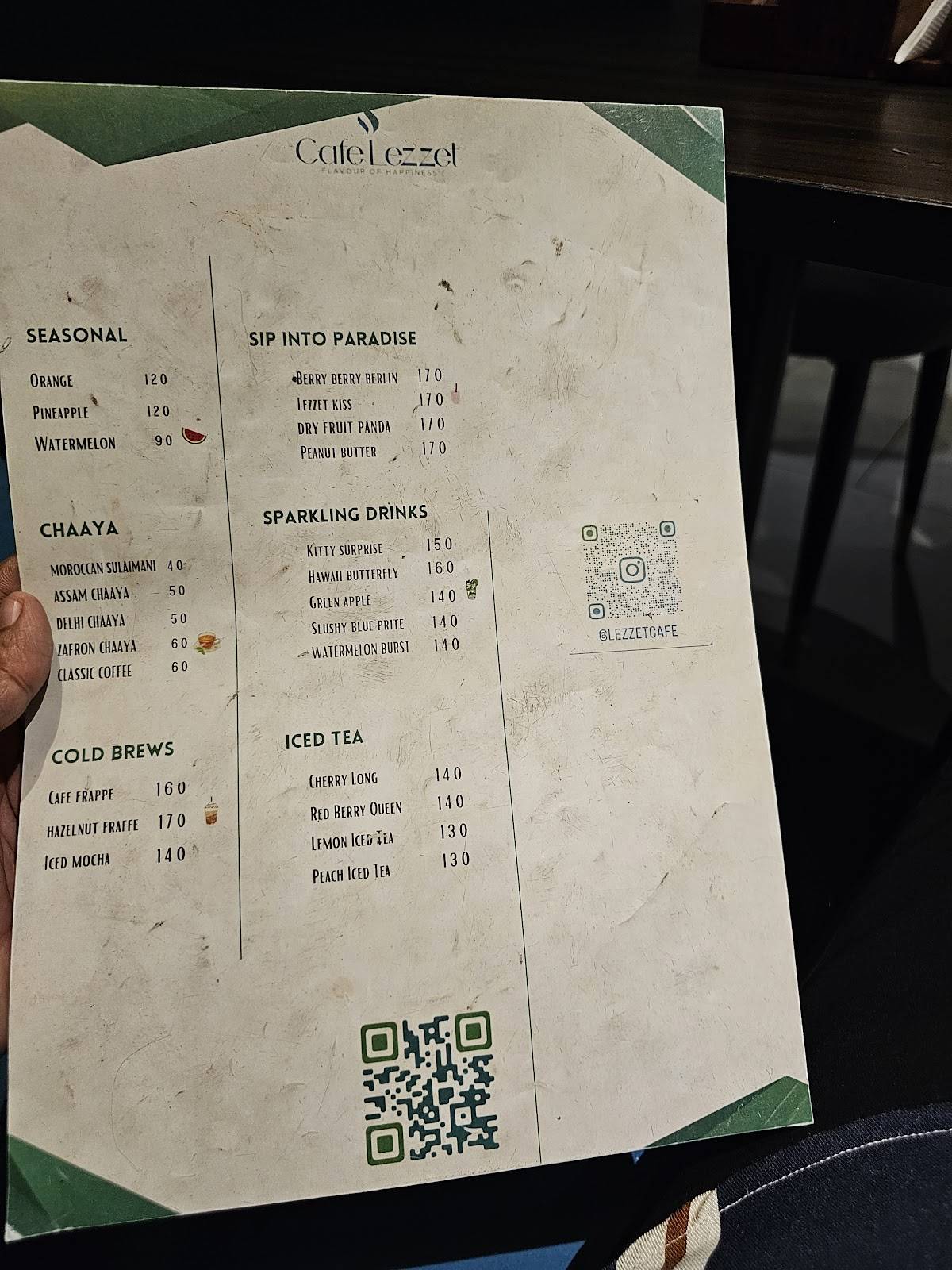 Menu at Cafe LEZZET, Kozhikode