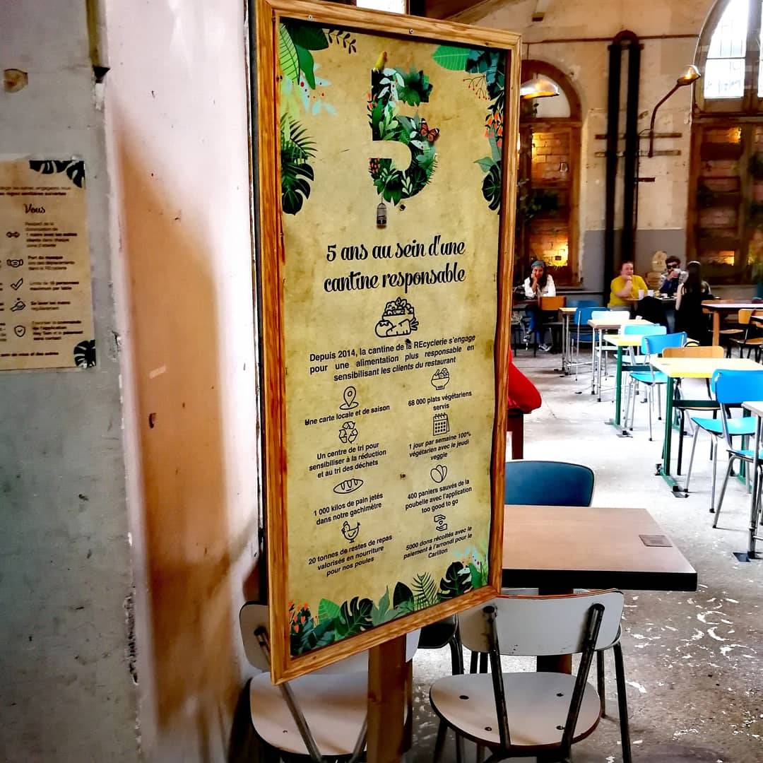 Menu at La REcyclerie cafe, Paris, 83 Bd Ornano