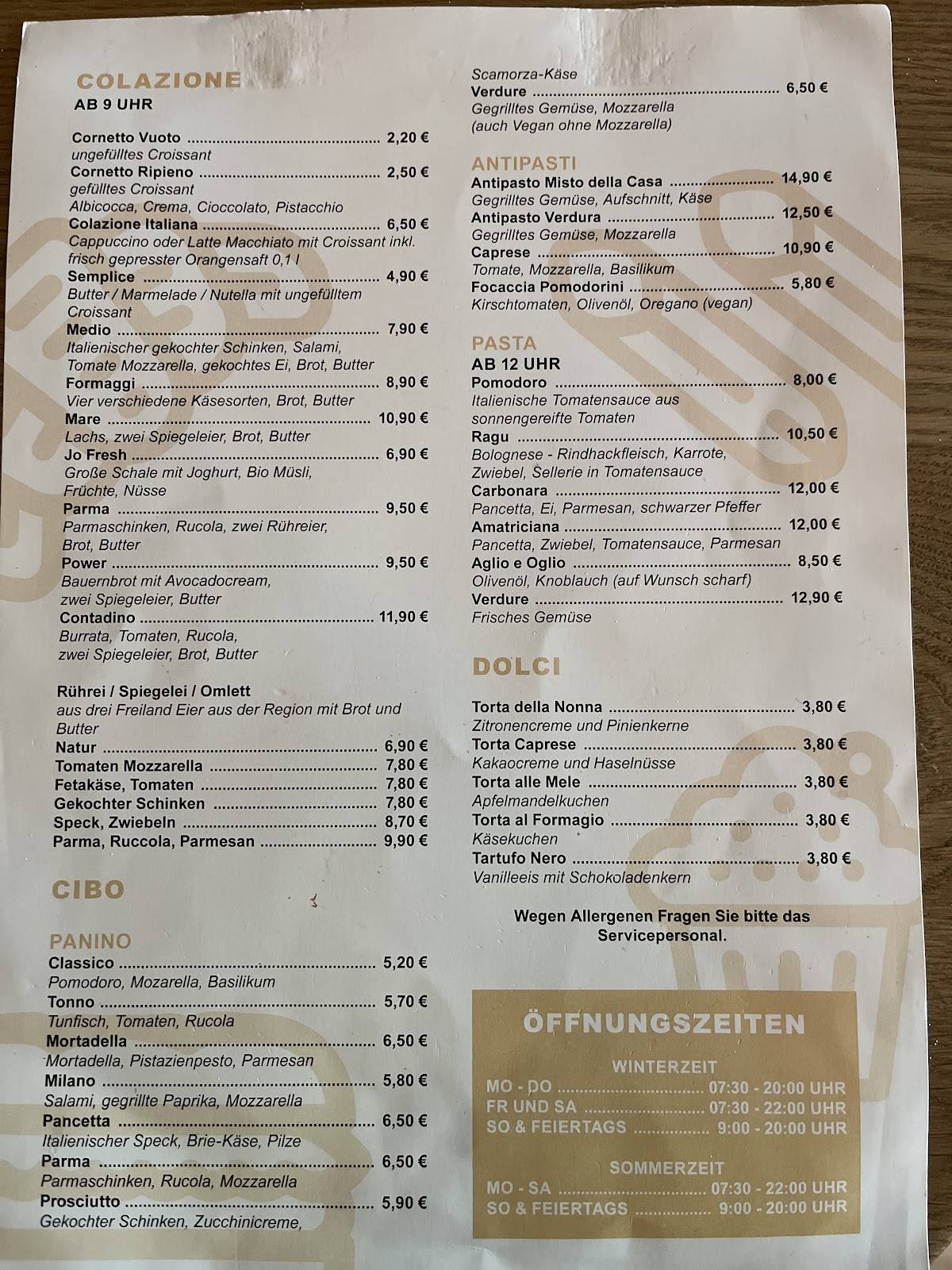 Speisekarte von Café Lilo cafe, Würzburg