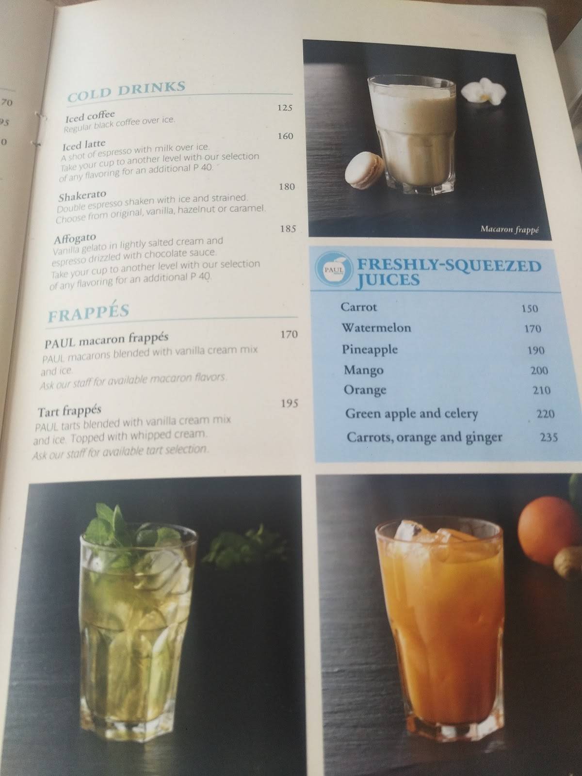 Menu at PAUL Boulangerie et Patisserie cafe, Taguig, G/F Bench Tower
