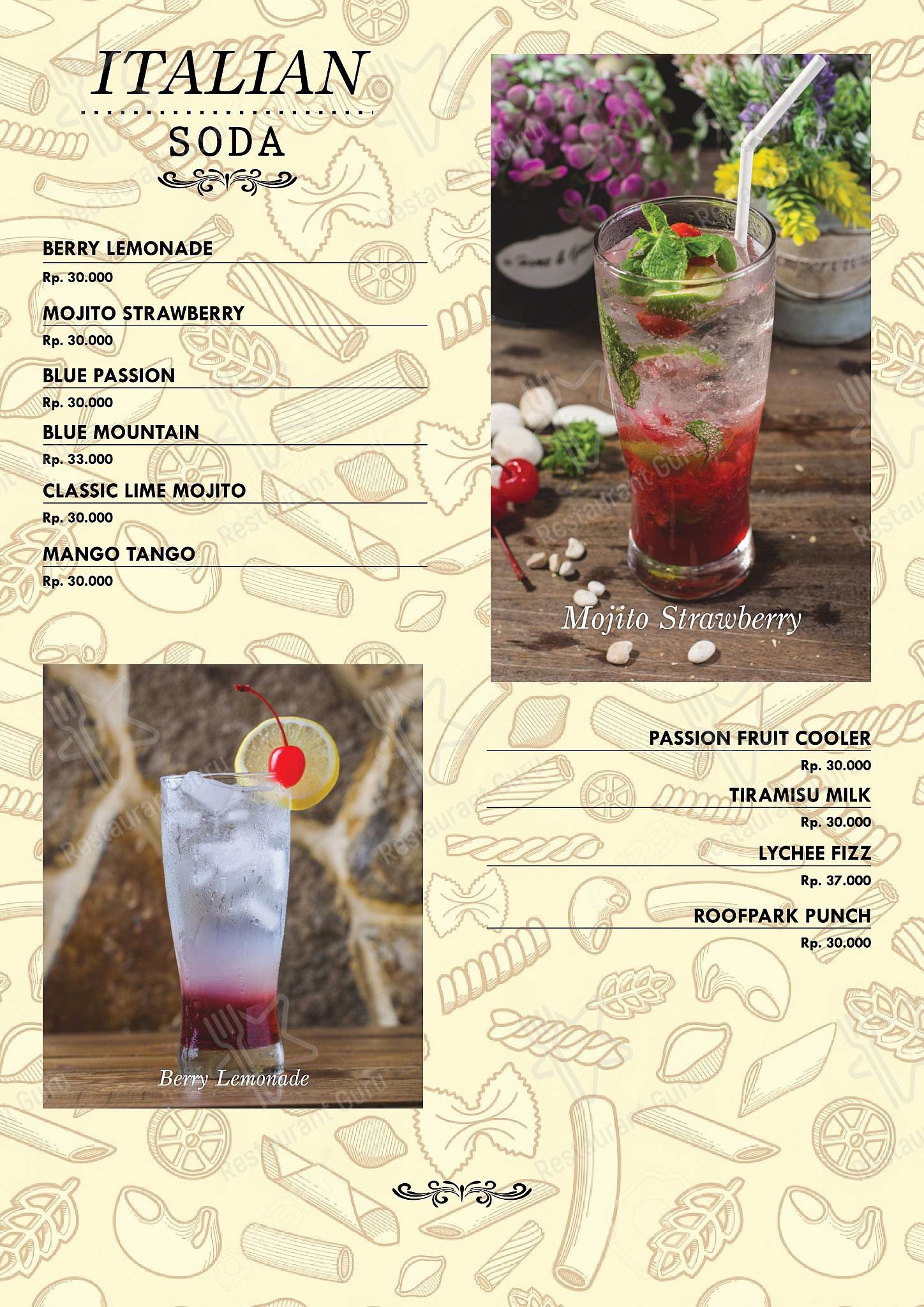 Menu at Roofpark Bogor cafe, Bogor
