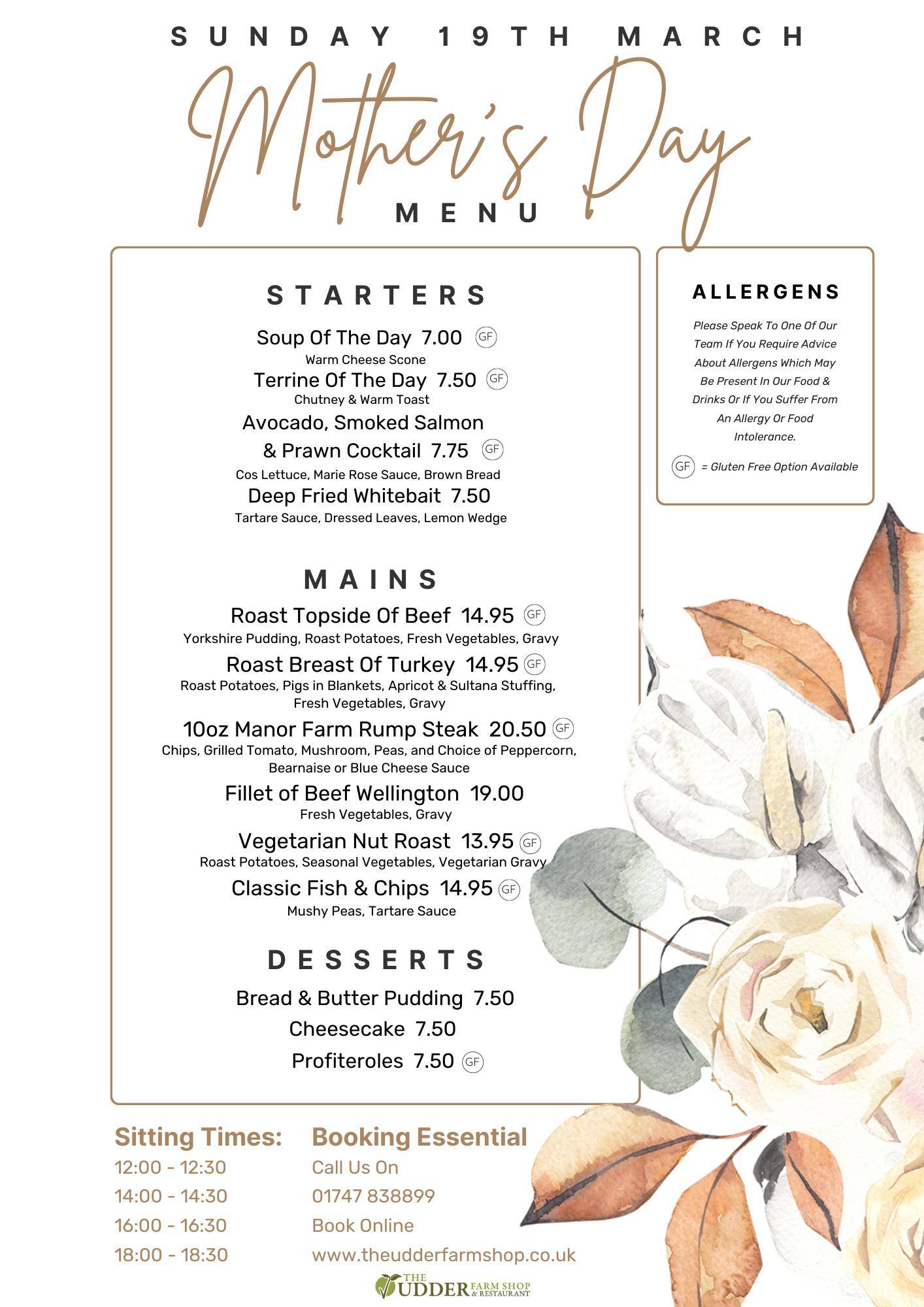 Menu at The Udder Farm Shop cafe, Gillingham