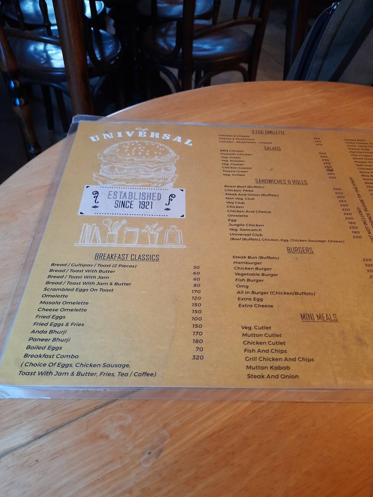 Menu at Cafe Universal RESTAURANT &BAR, Mumbai