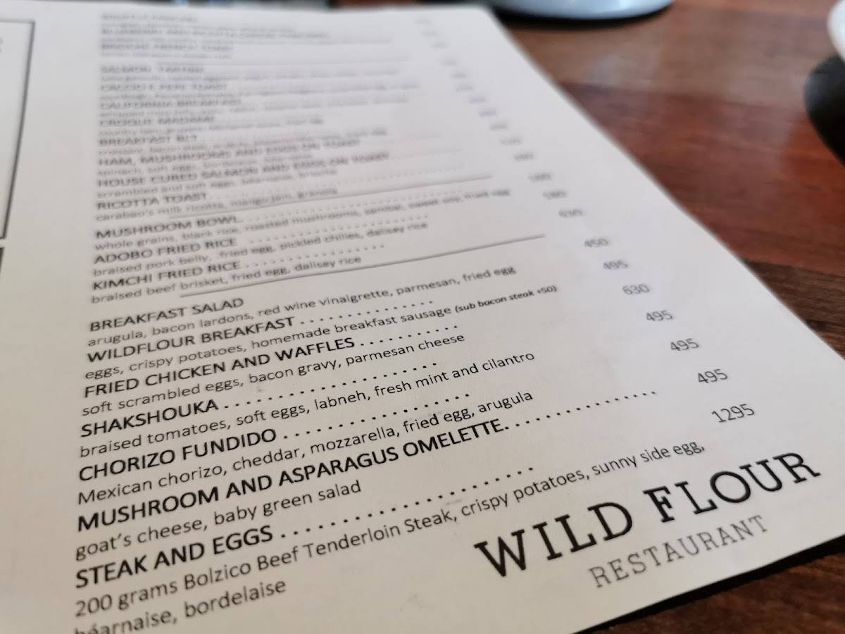 Menu at Wildflour Restaurant - BGC, Taguig, Ground Floor Six/NEO 4th Avenue