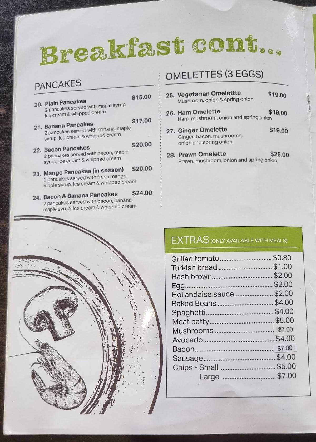 Menu at Cafe at Bayliss, Heritage Park