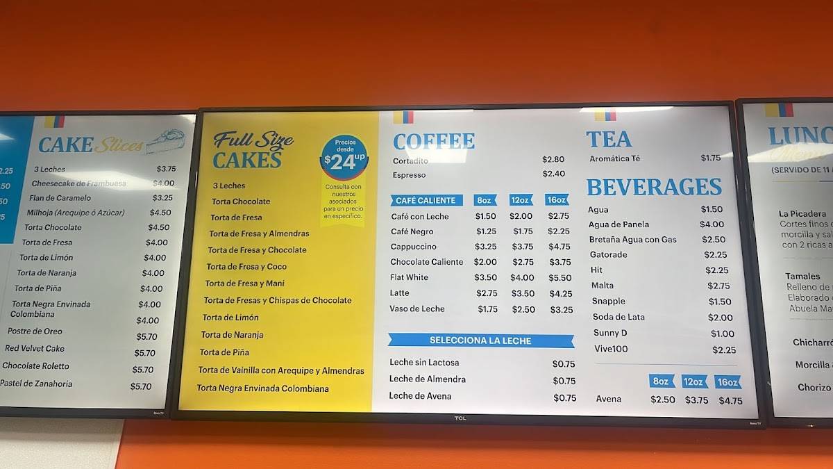 Menu at Café de Colombia Bakery, Orlando, S Orange Blossom Trl #12