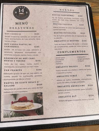 Carta de CAFÉ 14, Hermosillo
