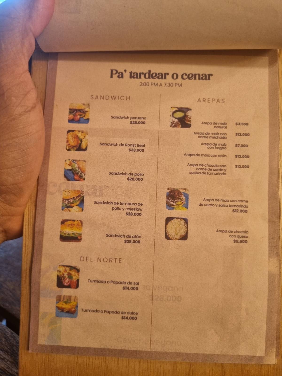 Carta de Cafeteria y Repostería Dulce Tradición Tibú, Tibú