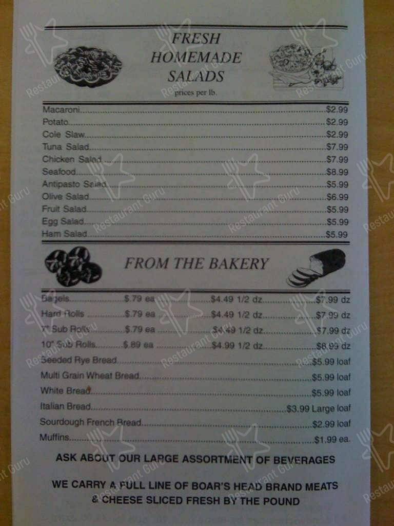 Menu at Calabash Deli cafe, Calabash, Beach Dr SW