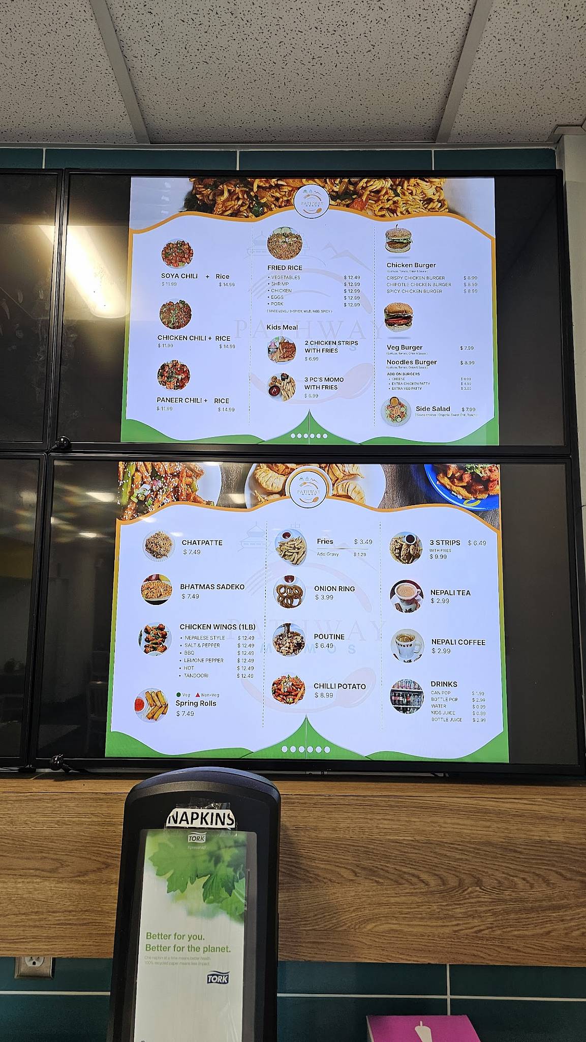 Menu at , Calgary