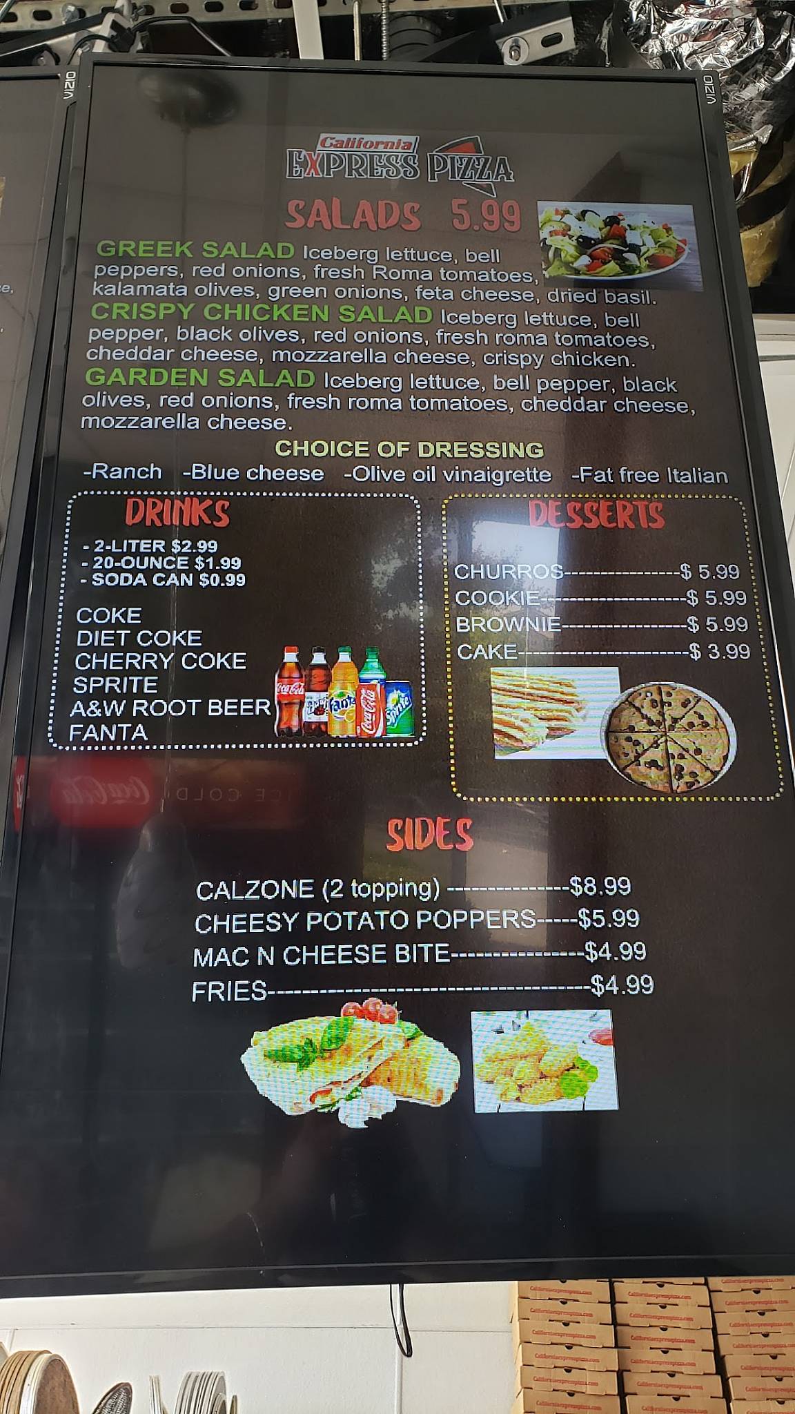 Menu at California Express Pizza pizzeria, Sacramento, Center Pkwy b320