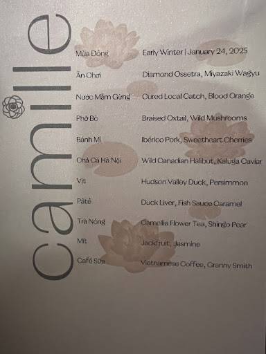 Menu at Camille restaurant, Orlando, New Broad St