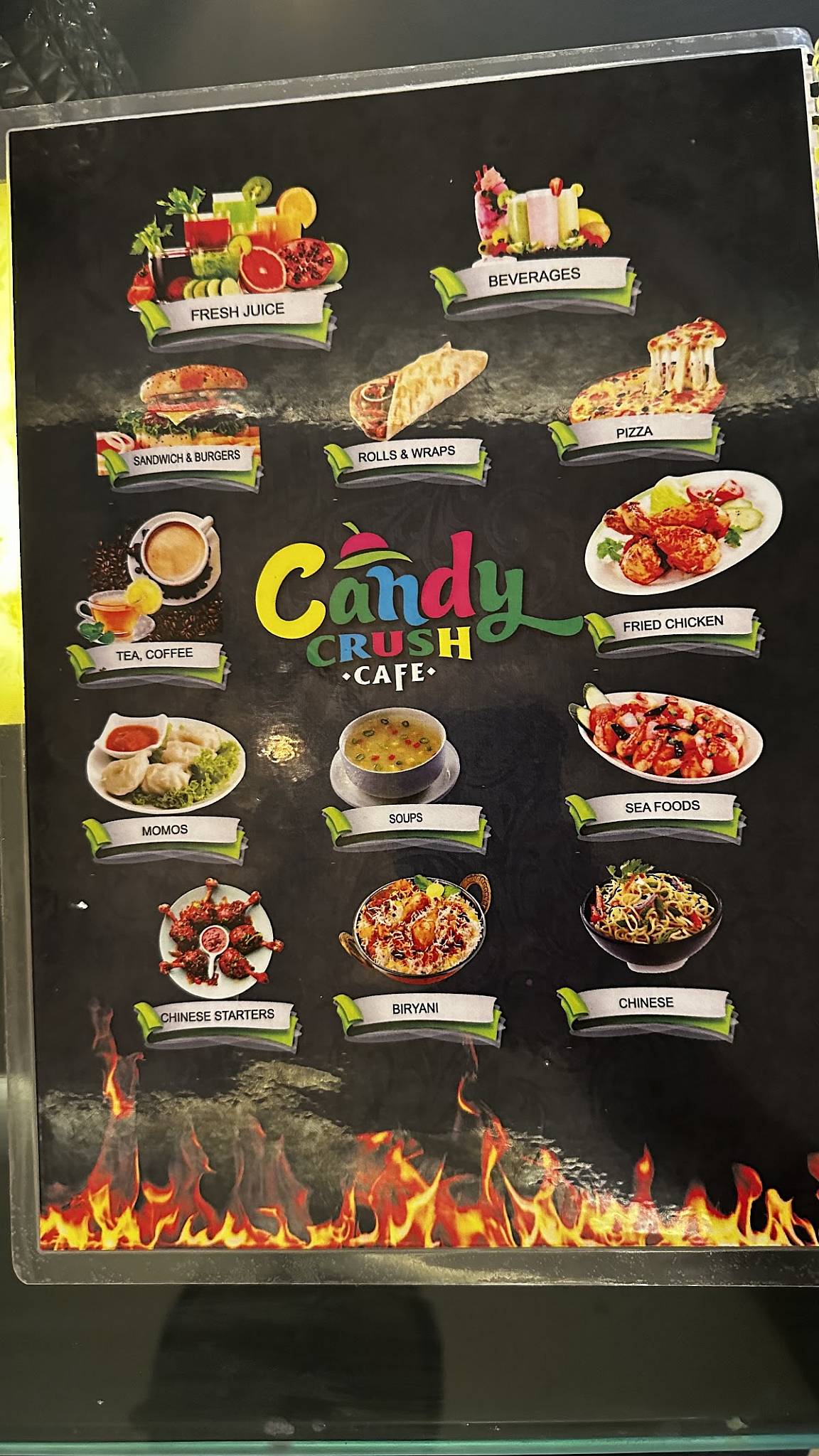 Menu at Candy Crush Cafe, Port Blair