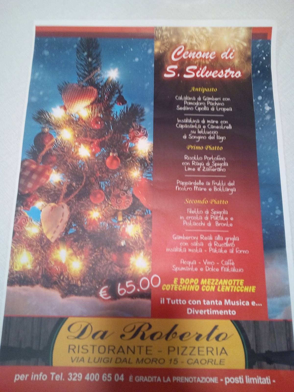 Menu au Da Roberto restaurant, Caorle