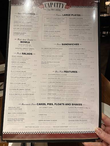 Menu at Cap City Fine Diner and Bar, Gahanna, Stoneridge Dr