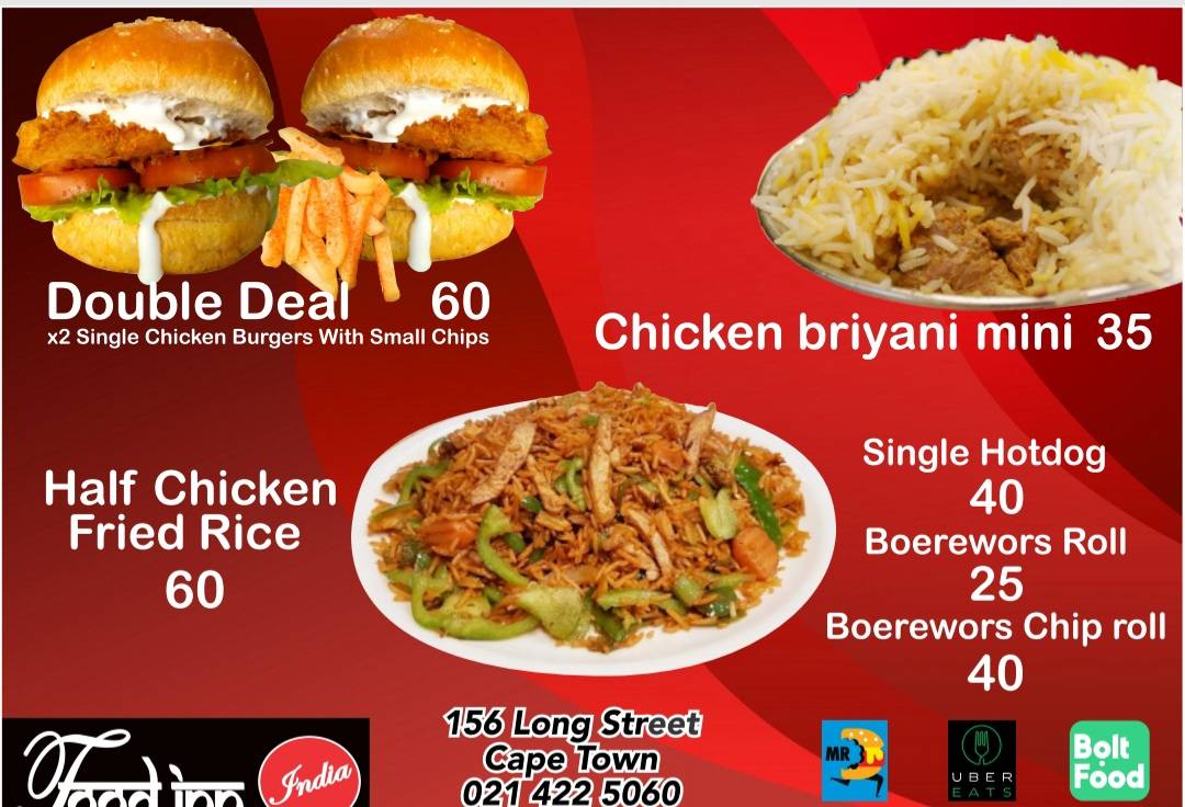 Menu at Food Inn India Long Street (Halaal) restaurant, Cape Town, 156 ...