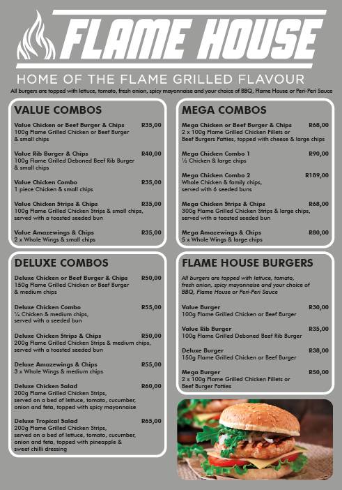 Menu at Grill House restaurant, Cape Town, 31 Victoria Rd