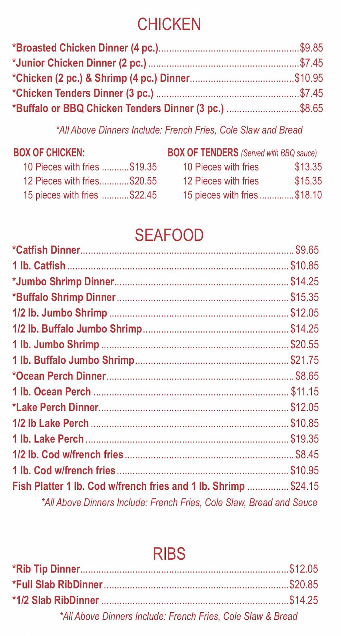 Menu at Capri's Pizza Of Whiting pizzeria, Whiting