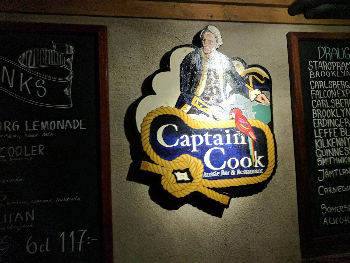 Menu at Captain Cook restaurant, Östersund