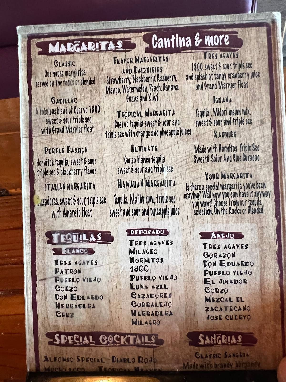 Menu at Carbon Mexican Steakhouse - Port Orchard, Port Orchard
