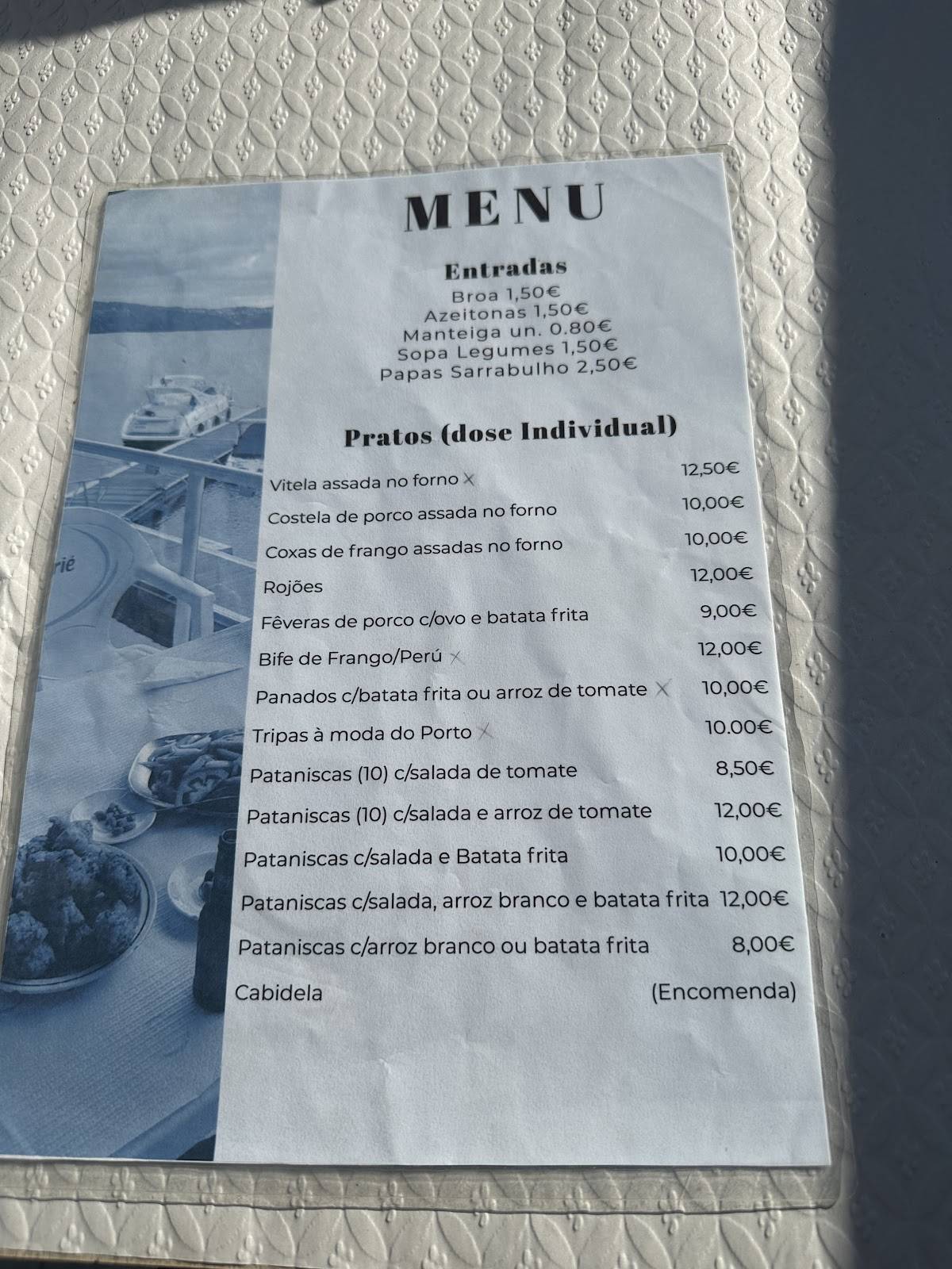 Menu at Casa Rocha Melres restaurant, Melres
