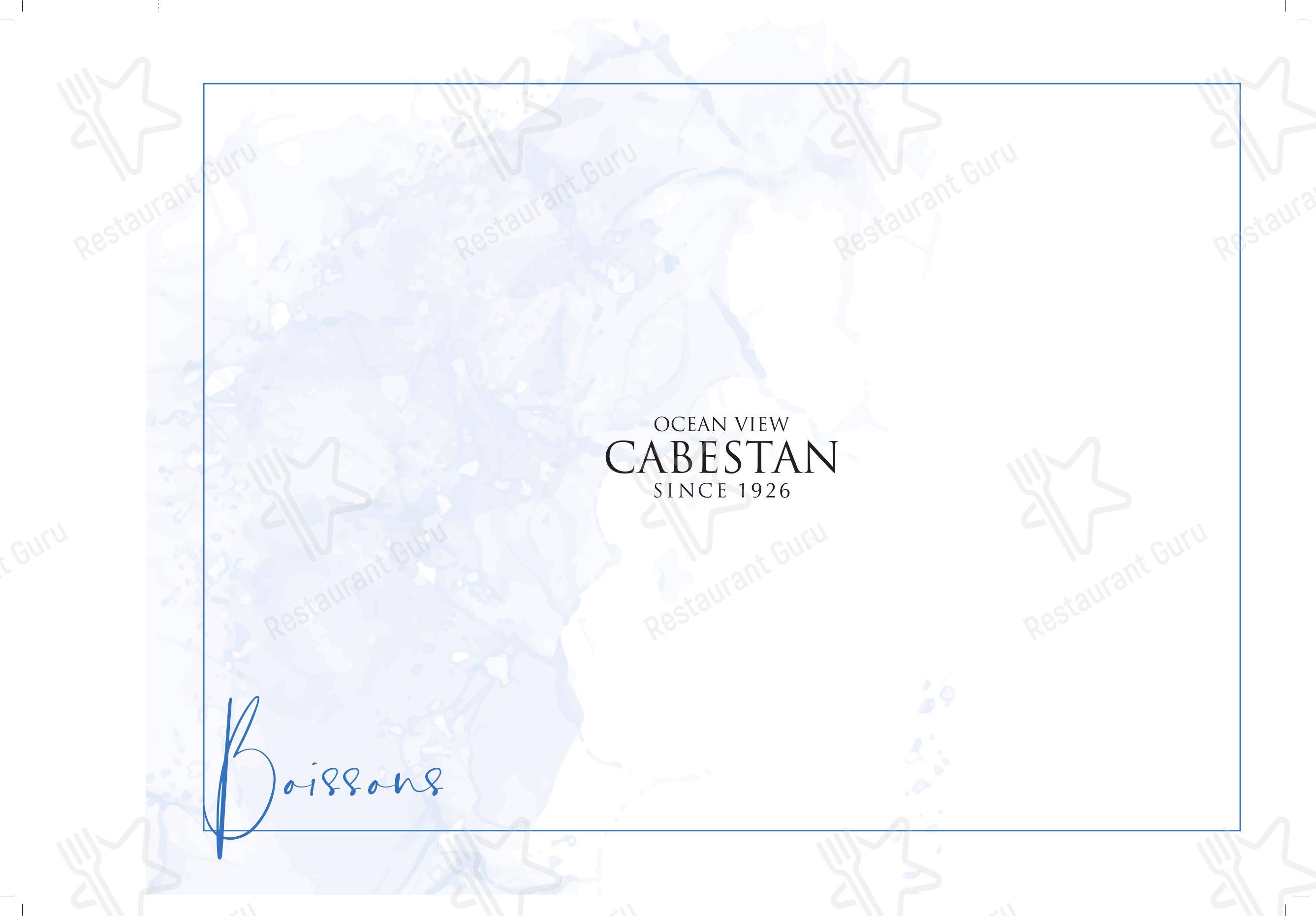 Menu au Cabestan Ocean View restaurant, Casablanca, Phare d'El hank، 90 ...