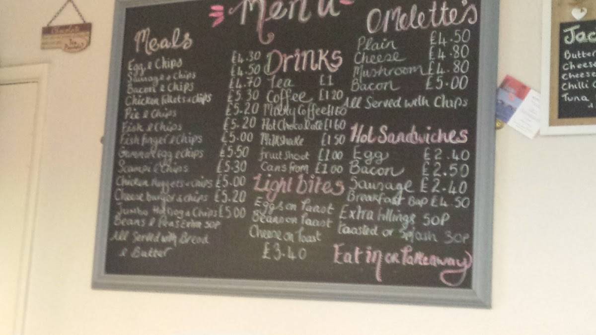 Menu at Castle Cafe, Burton upon Trent