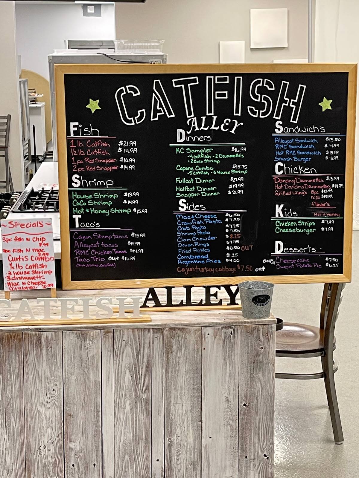 Menu at Catfish Alley restaurant, Kennewick