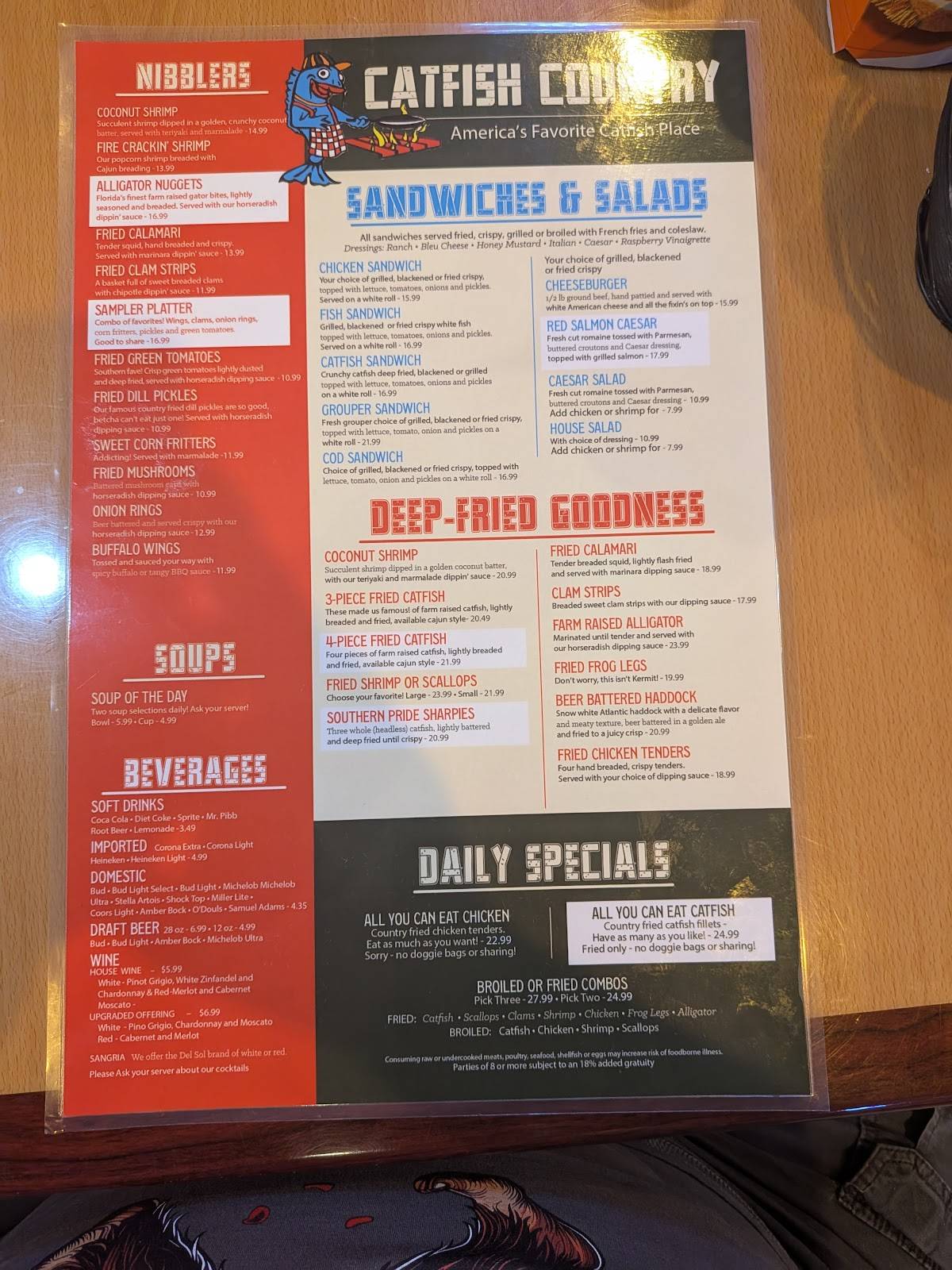 Menu at Catfish Country Restaurant, Bartow