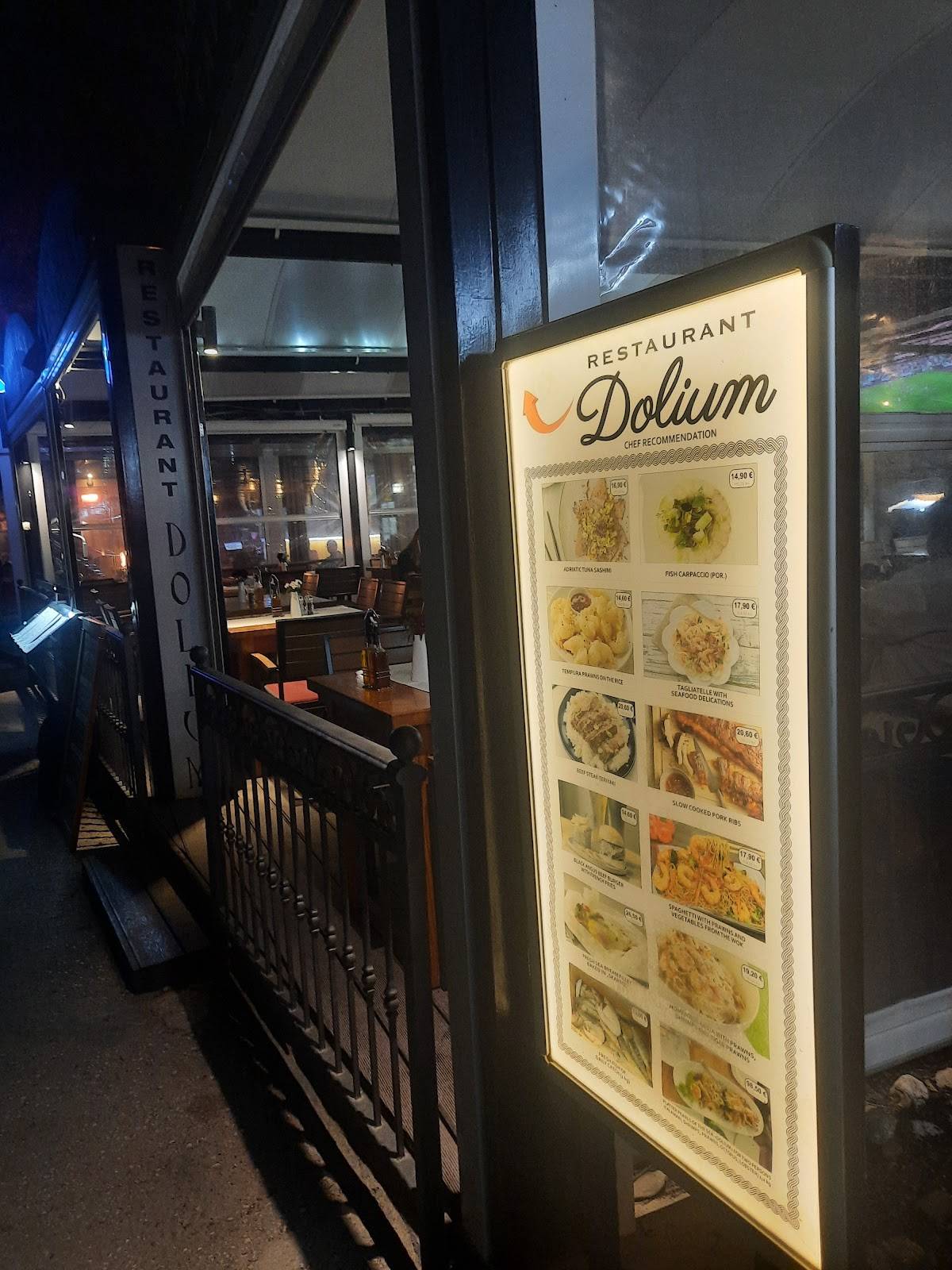 Menu at Dolium restaurant, Cavtat