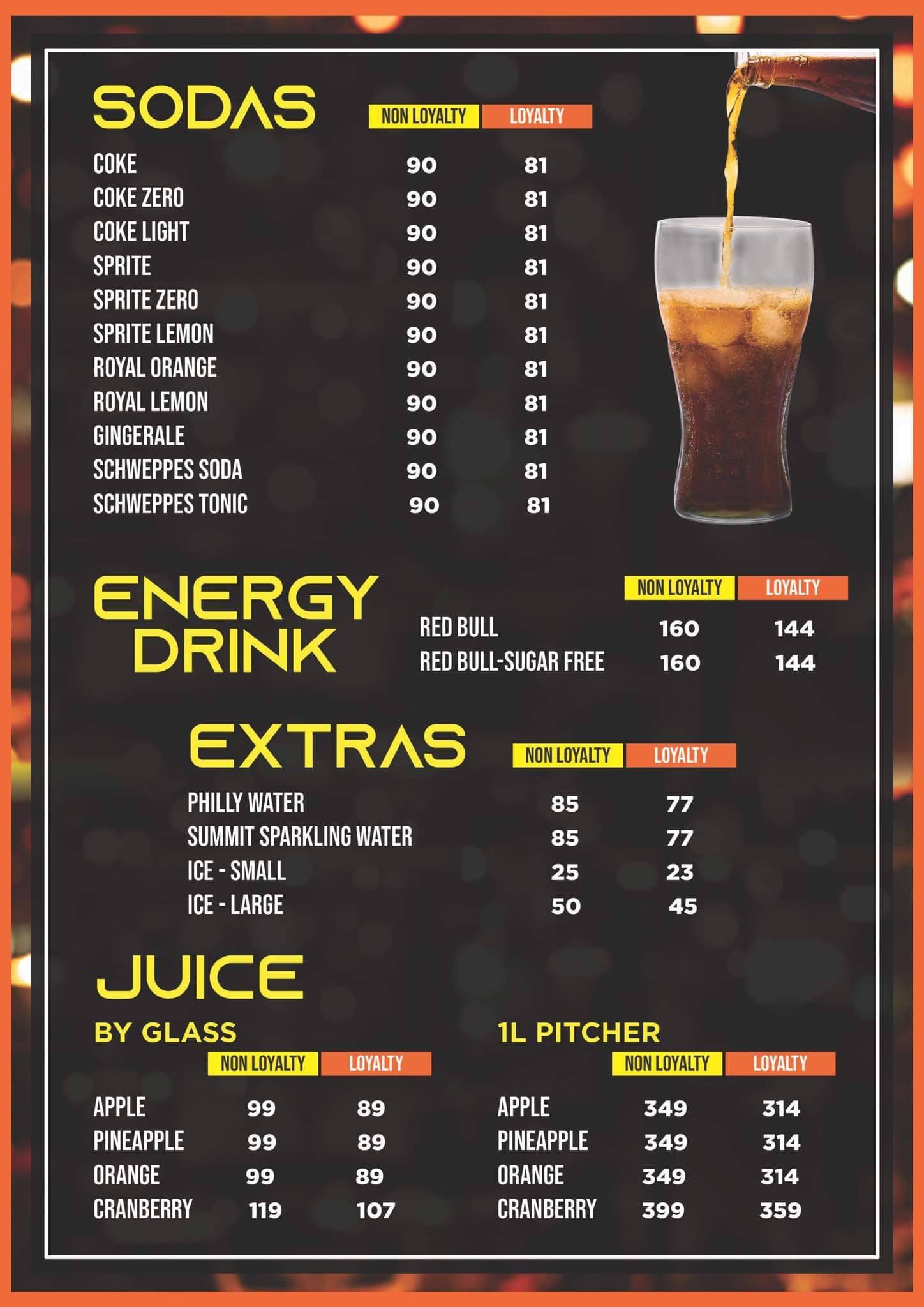 Menu at The Philly pub & bar, Cebu City