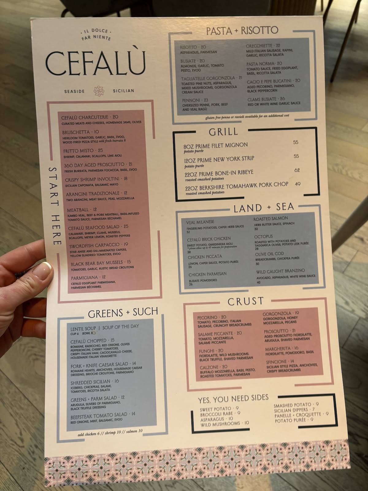 Menu at Cefalu Seaside Sicilian pizzeria, Elk Grove Village