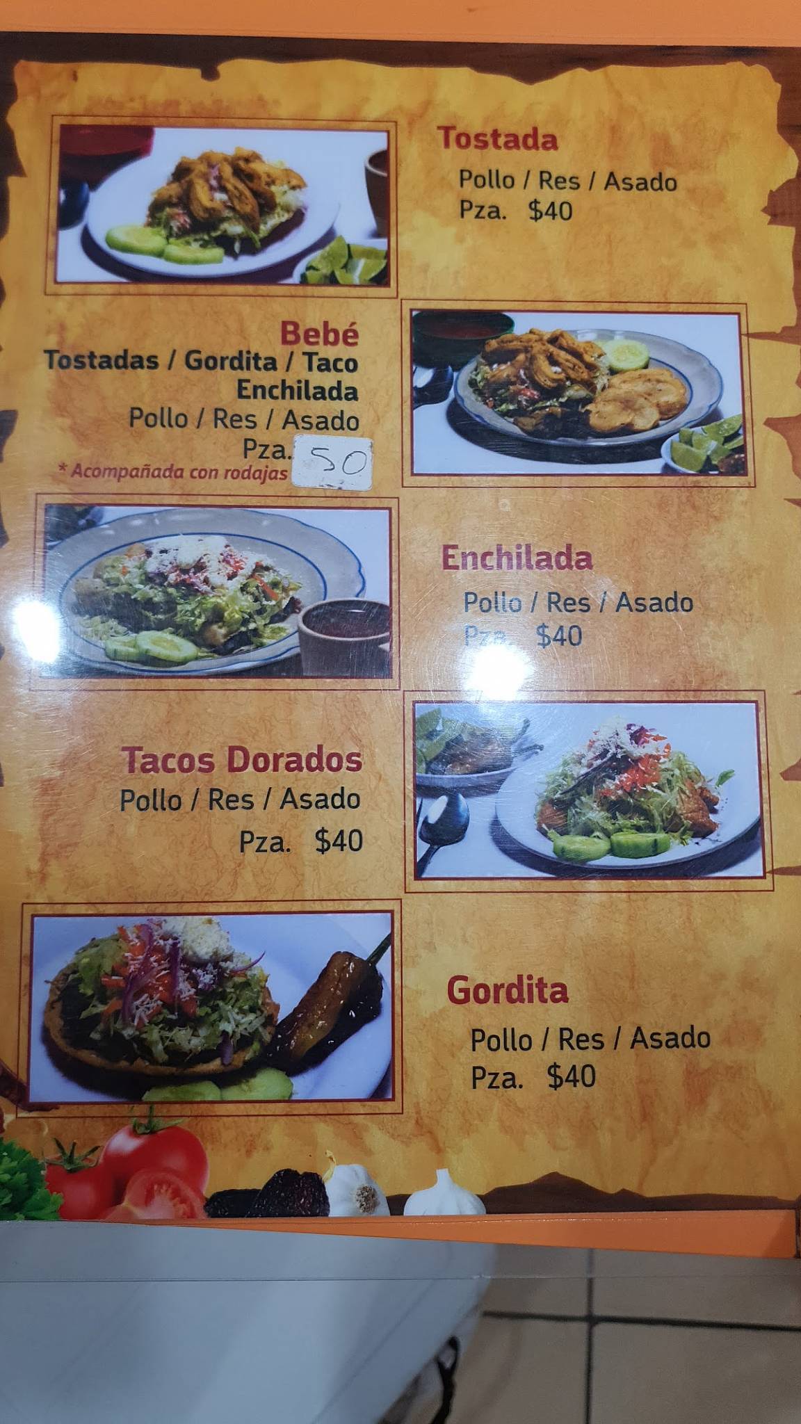 Carta del restaurante Cenaduria Julia Y Mayel, Mazatlán